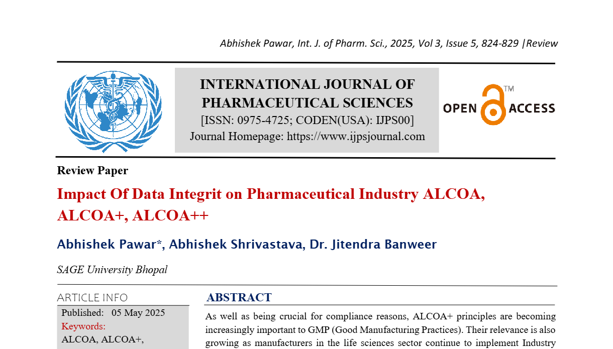 Current Issue | INTERNATIONAL JOURNAL OF PHARMACEUTICAL SCIENCES