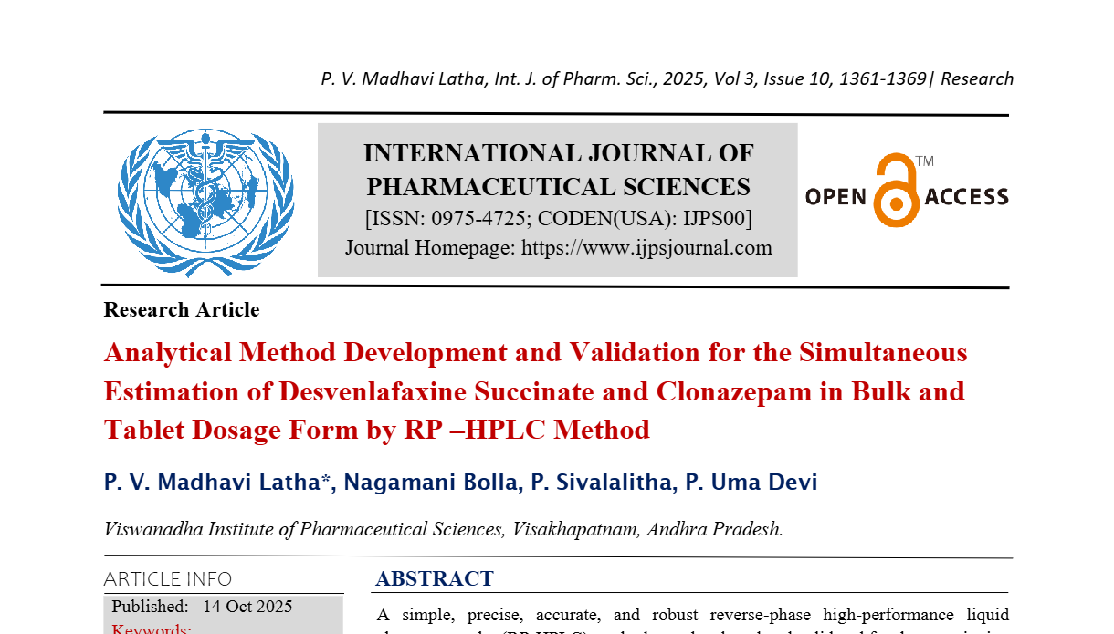 Analytical Method Development and Validation for the Simultaneous ...