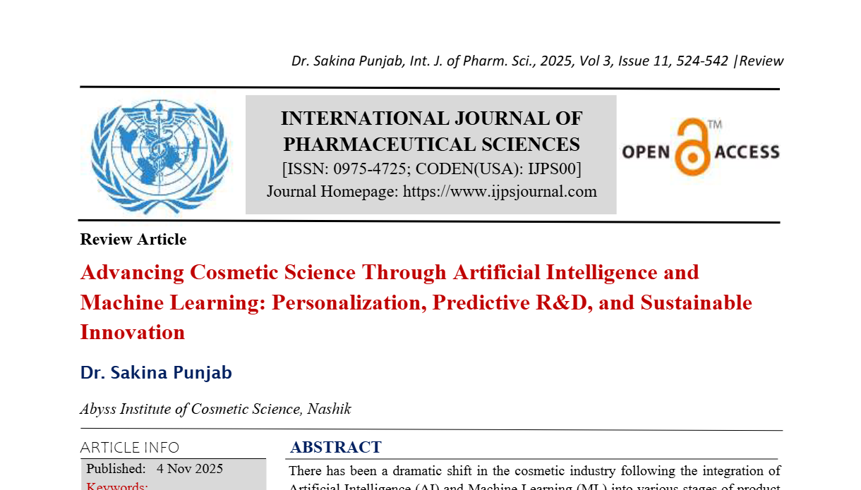 Advancing Cosmetic Science Through Artificial Intelligence and Machine ...