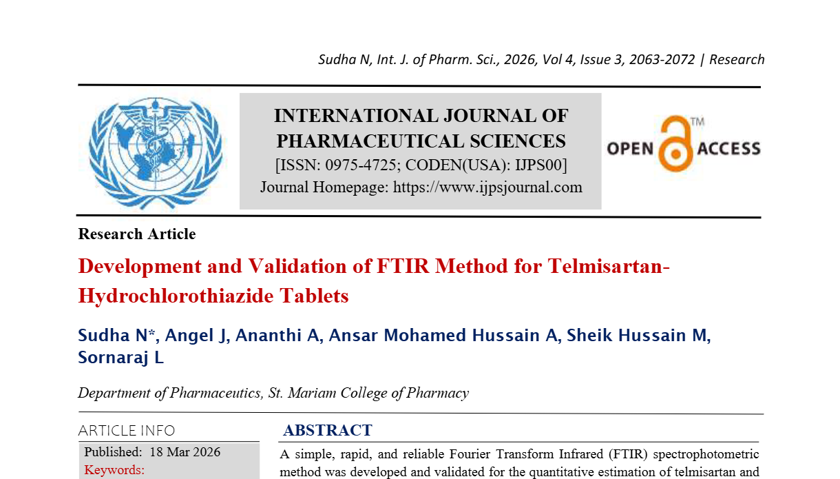 Development and Validation of FTIR Method for Telmisartan ...