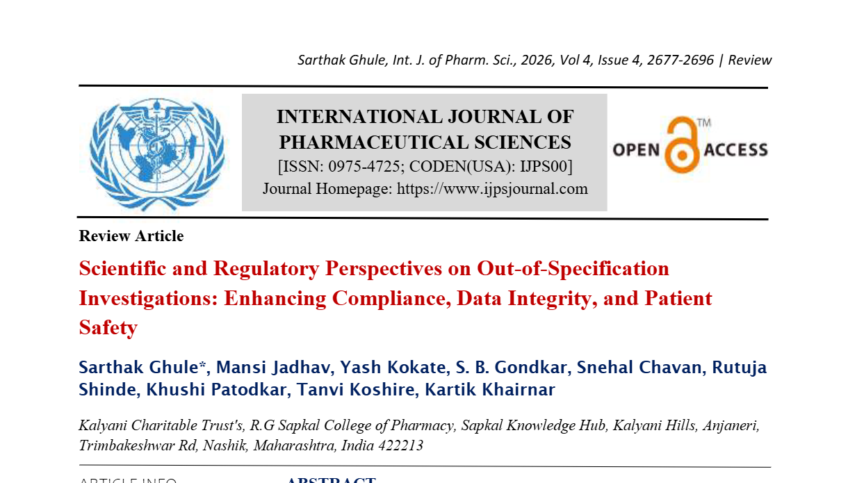 Scientific and Regulatory Perspectives on Out-of-Specification ...