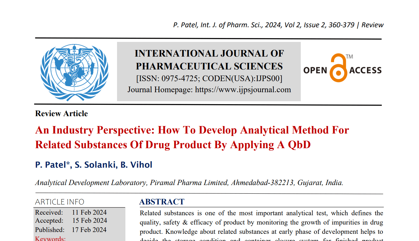 An Industry Perspective: How To Develop Analytical Method For Related ...